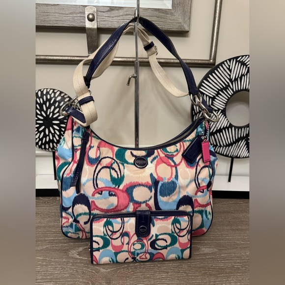 Coach | Bags | Coach Signature Ikat Shoulder Bag With Wallet | Poshmark